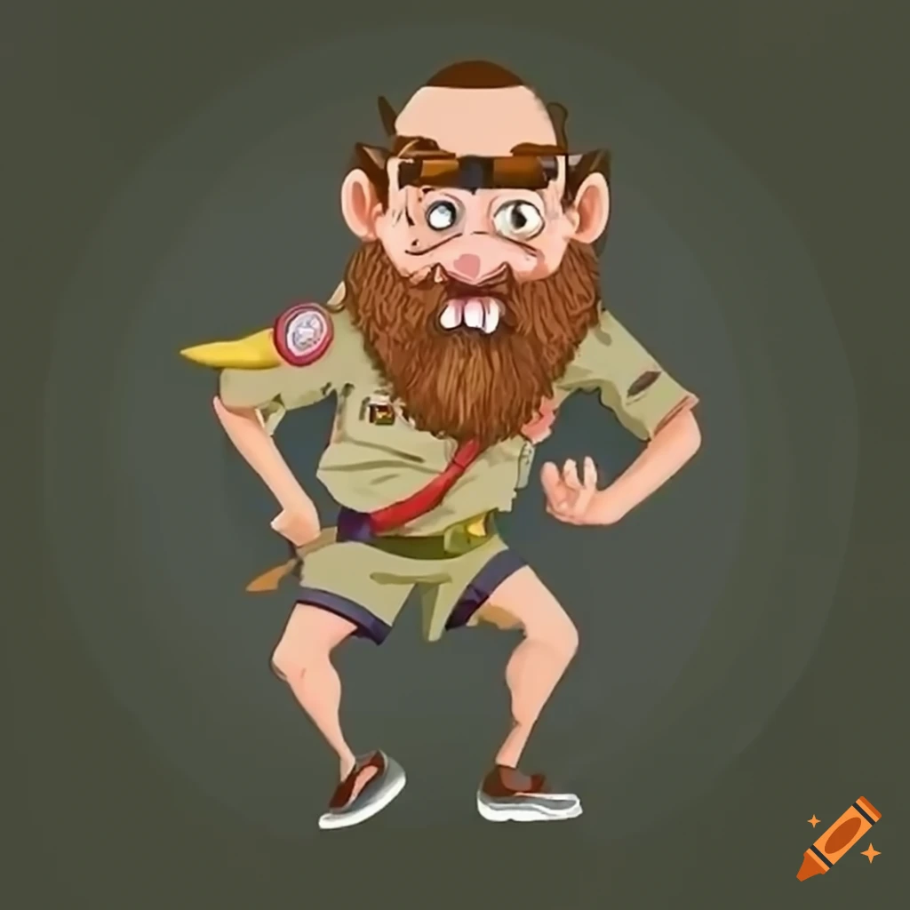 Scout boy wearing beige shirt and jeans, holding a paper on Craiyon