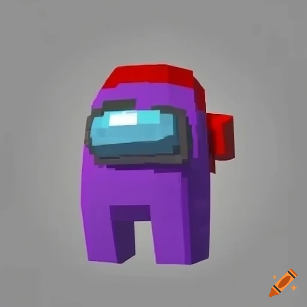 Low poly crewmate character from among us with vertex shading on Craiyon