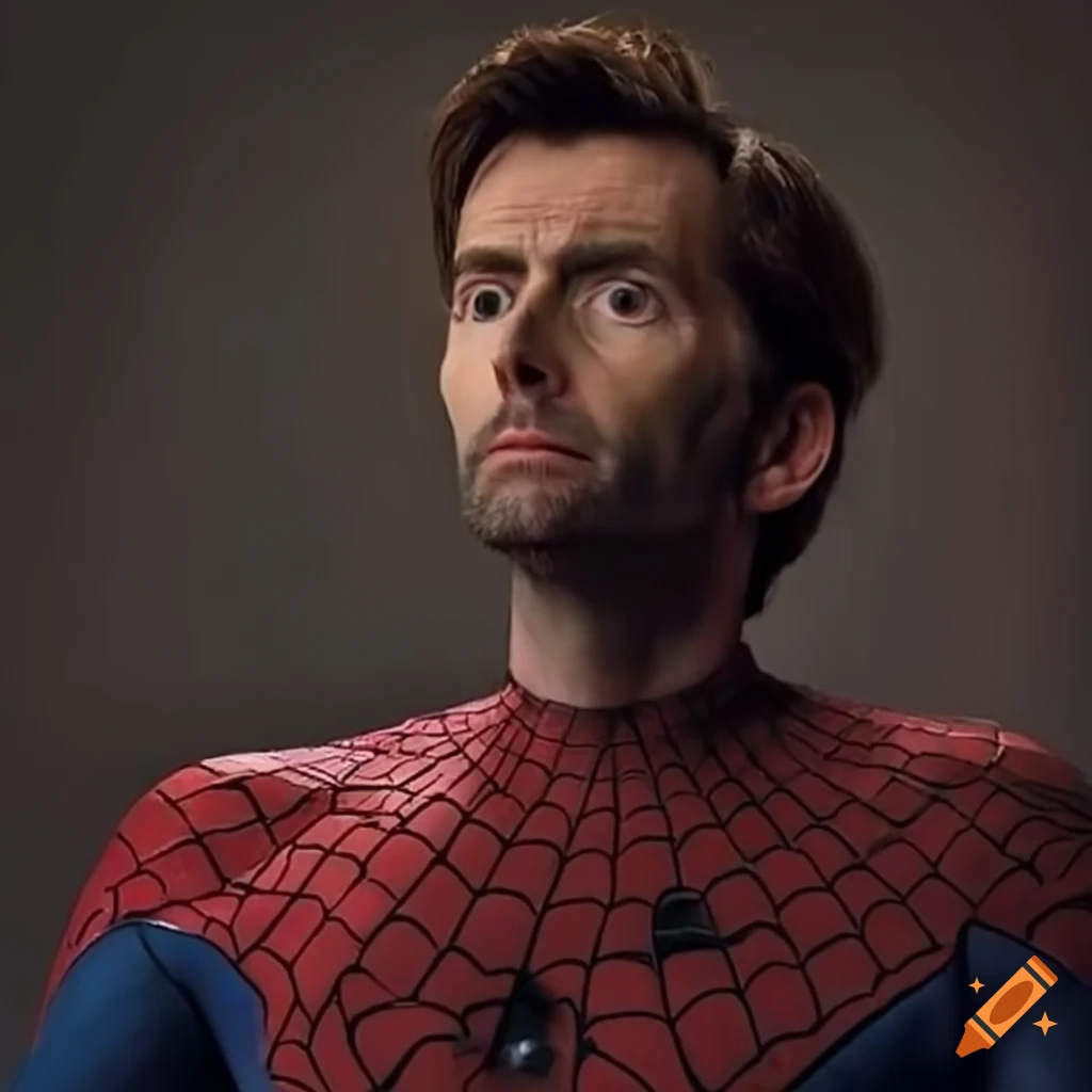 Fan art of david tennant as spider-man on Craiyon