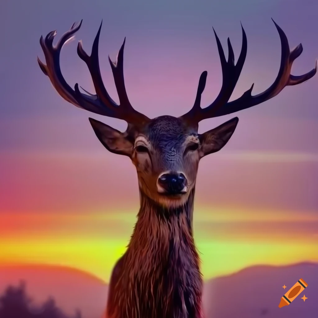 Abstract artwork of a stag with stunning antlers