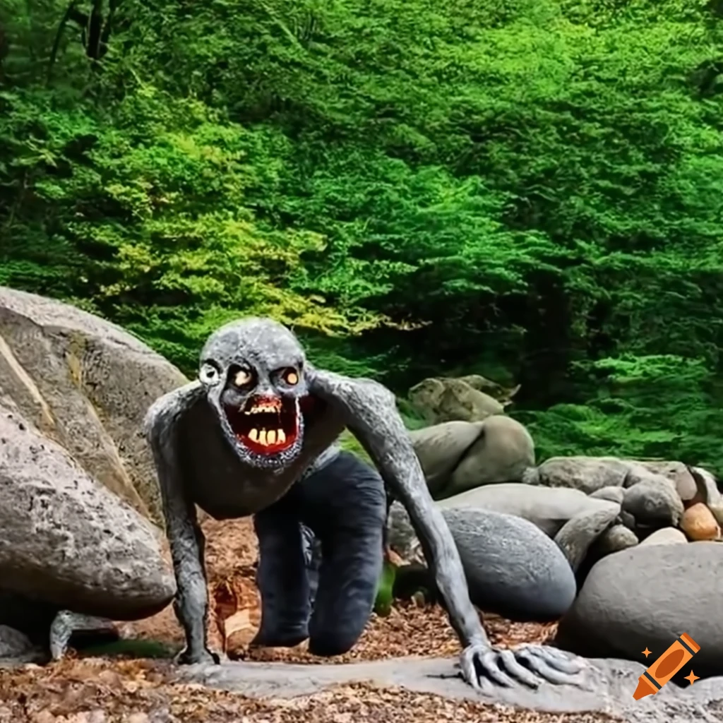 Sculpture of a man made from living rocks on Craiyon