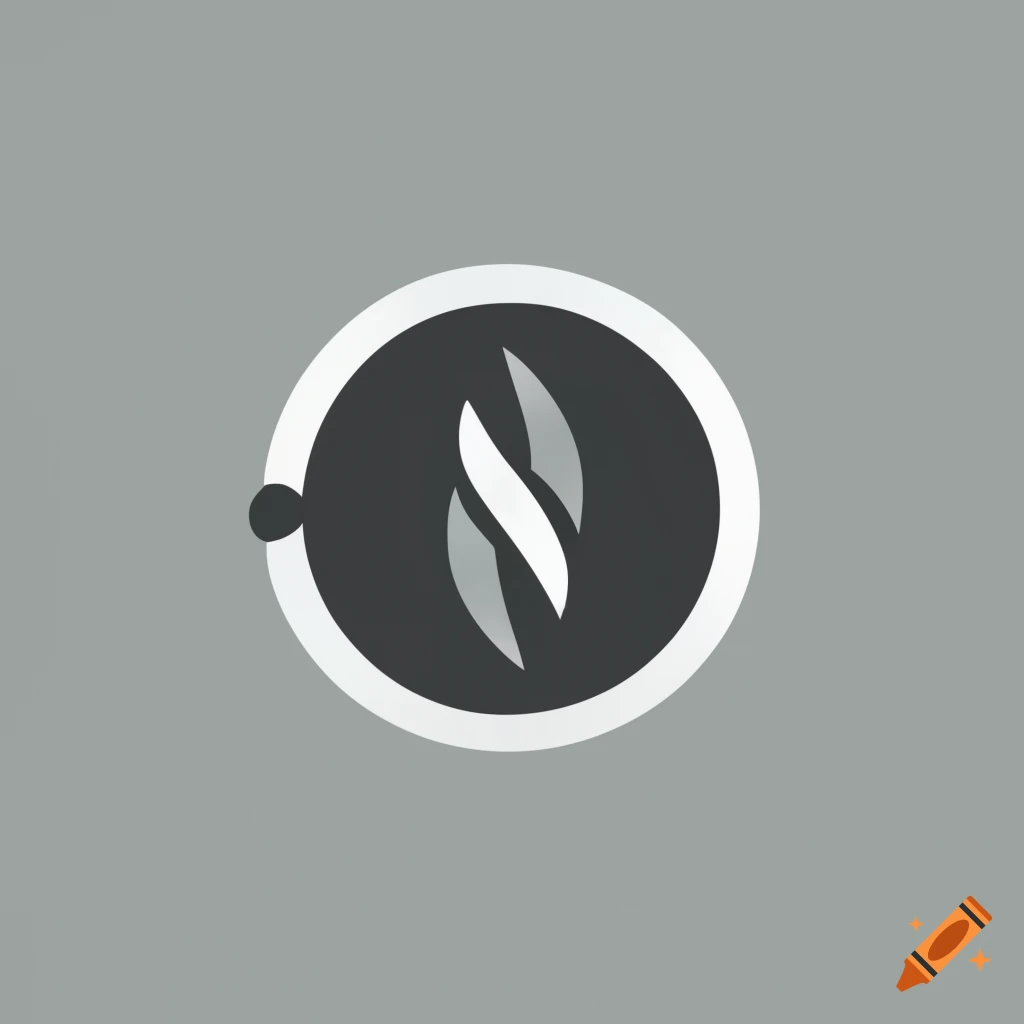 Greyscale circular logo representing almonds on Craiyon