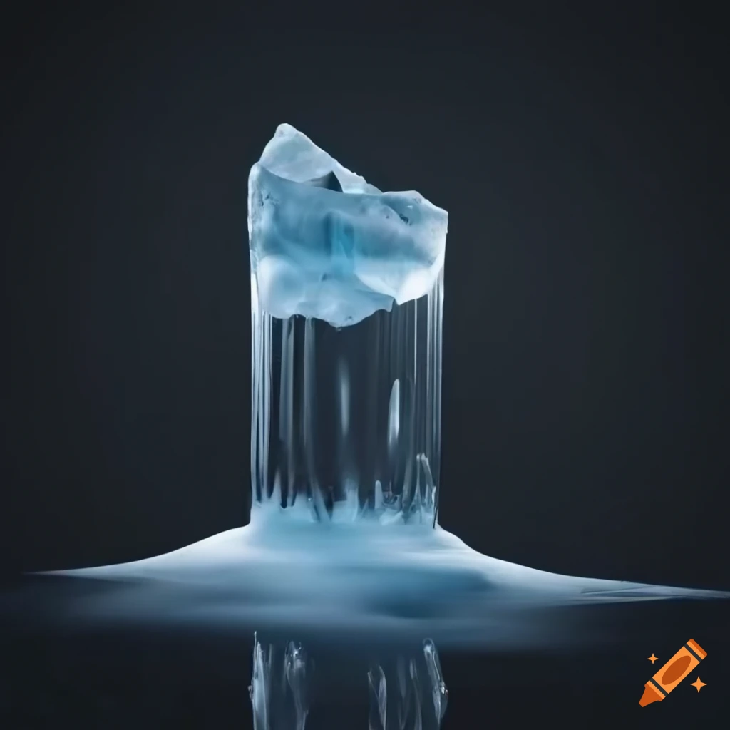 Abstract art of melting ice columns on Craiyon