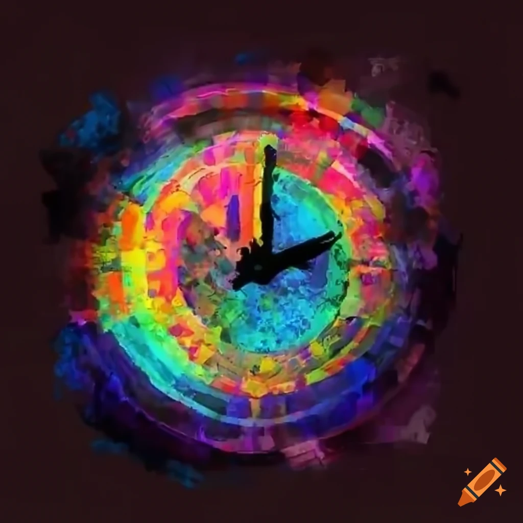 Glitchy clock artwork on Craiyon