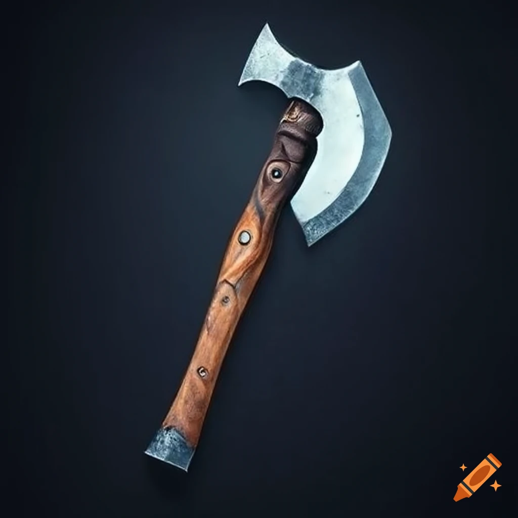Iron axe weapon for a bandit in a rpg game on Craiyon