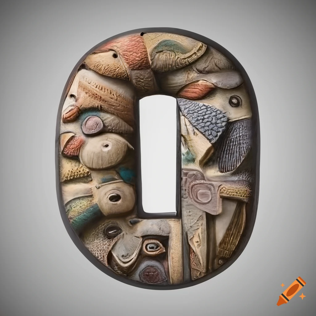 Ultra-realistic stone letter "A" with African masks on Craiyon