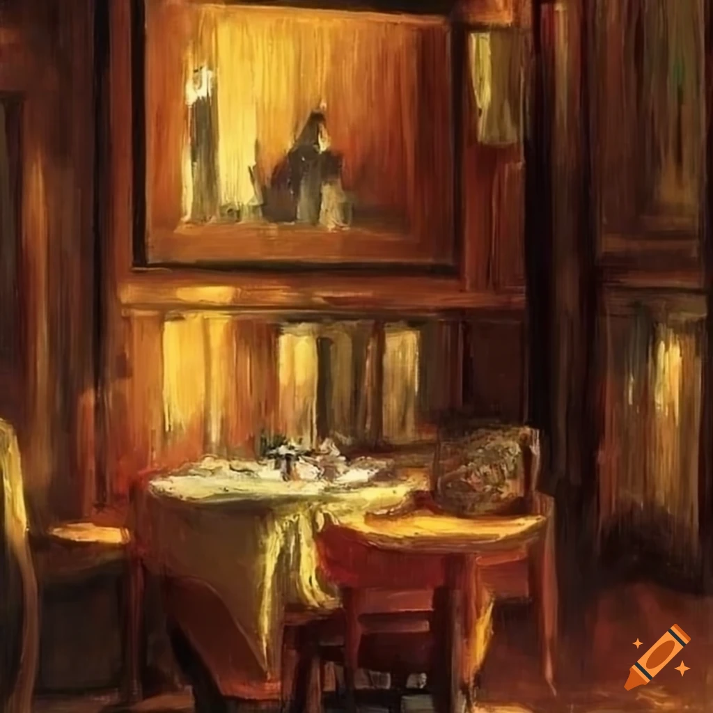 Edward hopper cafe interior painting on Craiyon