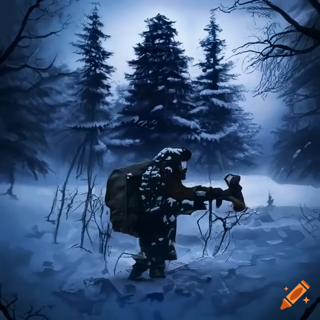Winter woods army