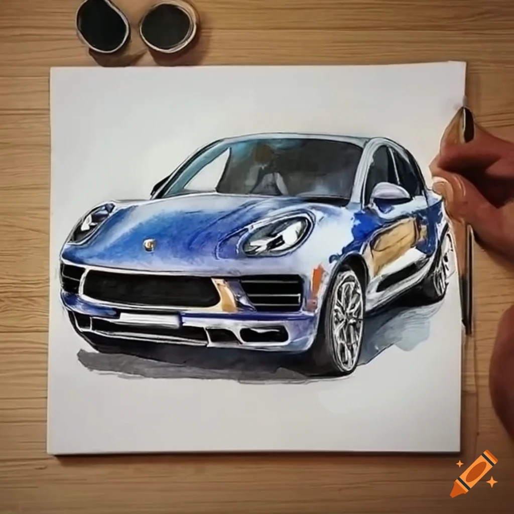 Sketch of a porsche macan gts on Craiyon
