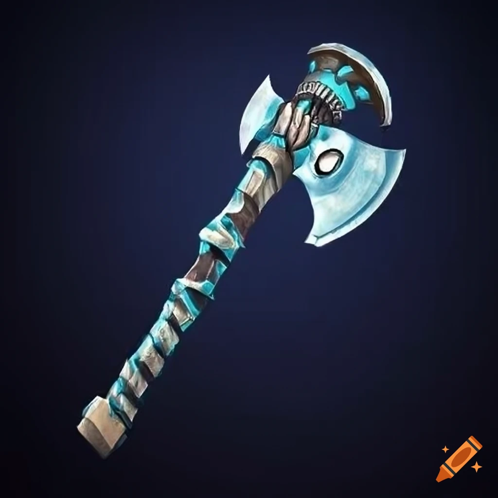Artistic illustration of a magic battle axe