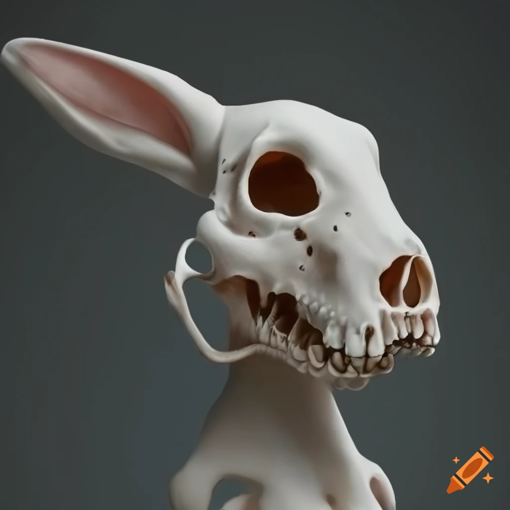 Skull bunny art