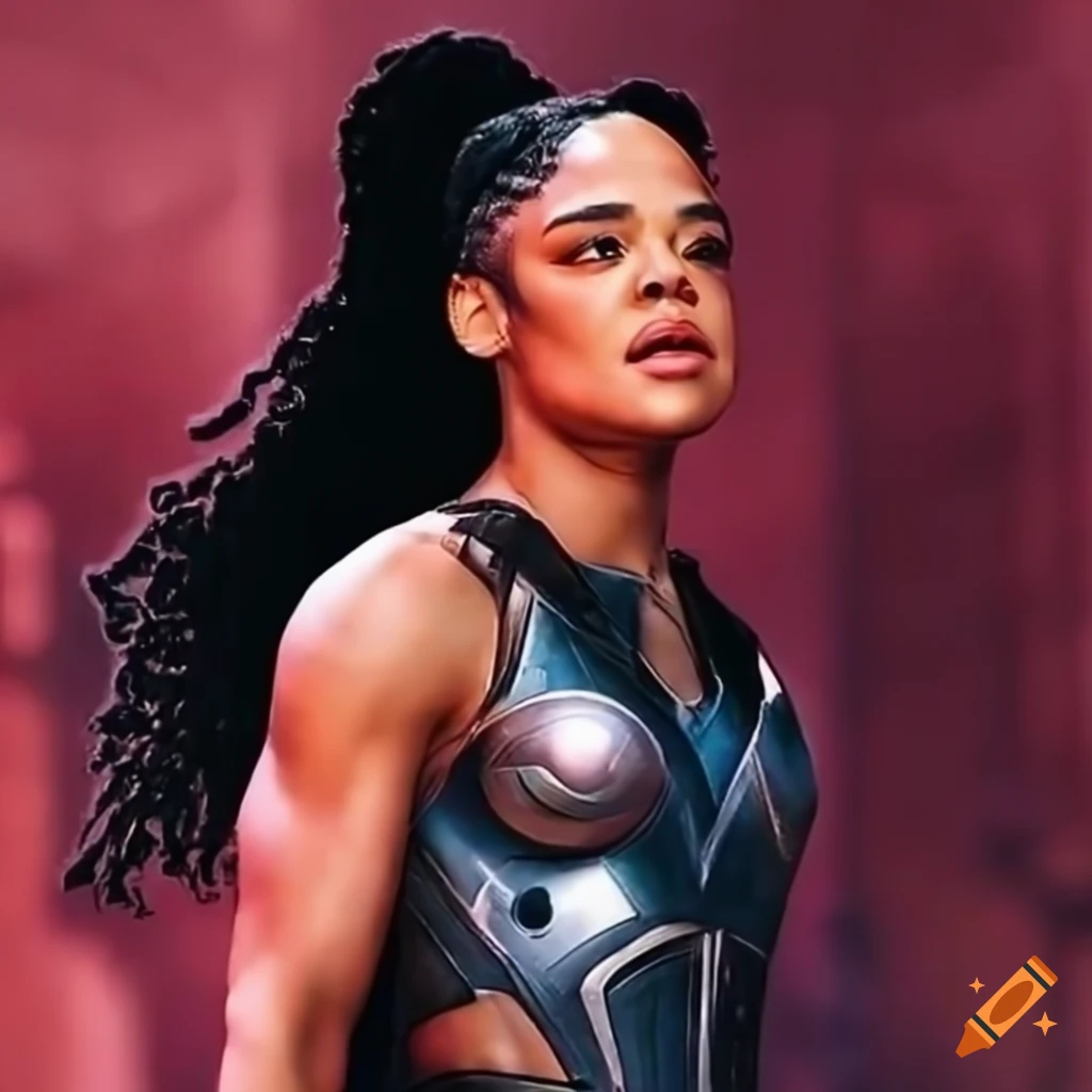 Image of a determined action heroine in a black jacket on Craiyon