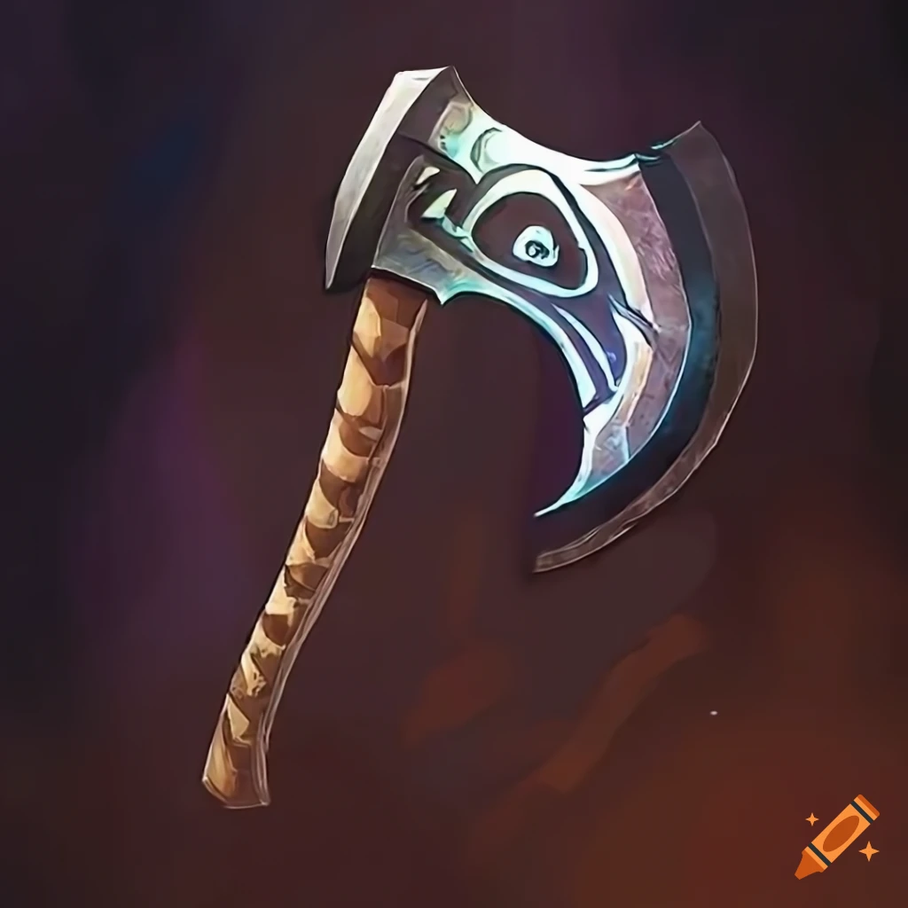 Image of an arcane axe on Craiyon
