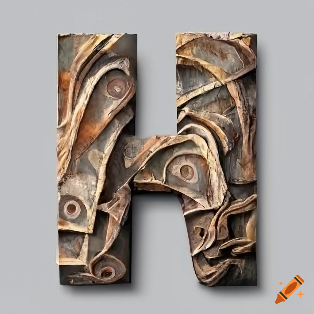 Ultra realistic stone letter A with African masks on Craiyon