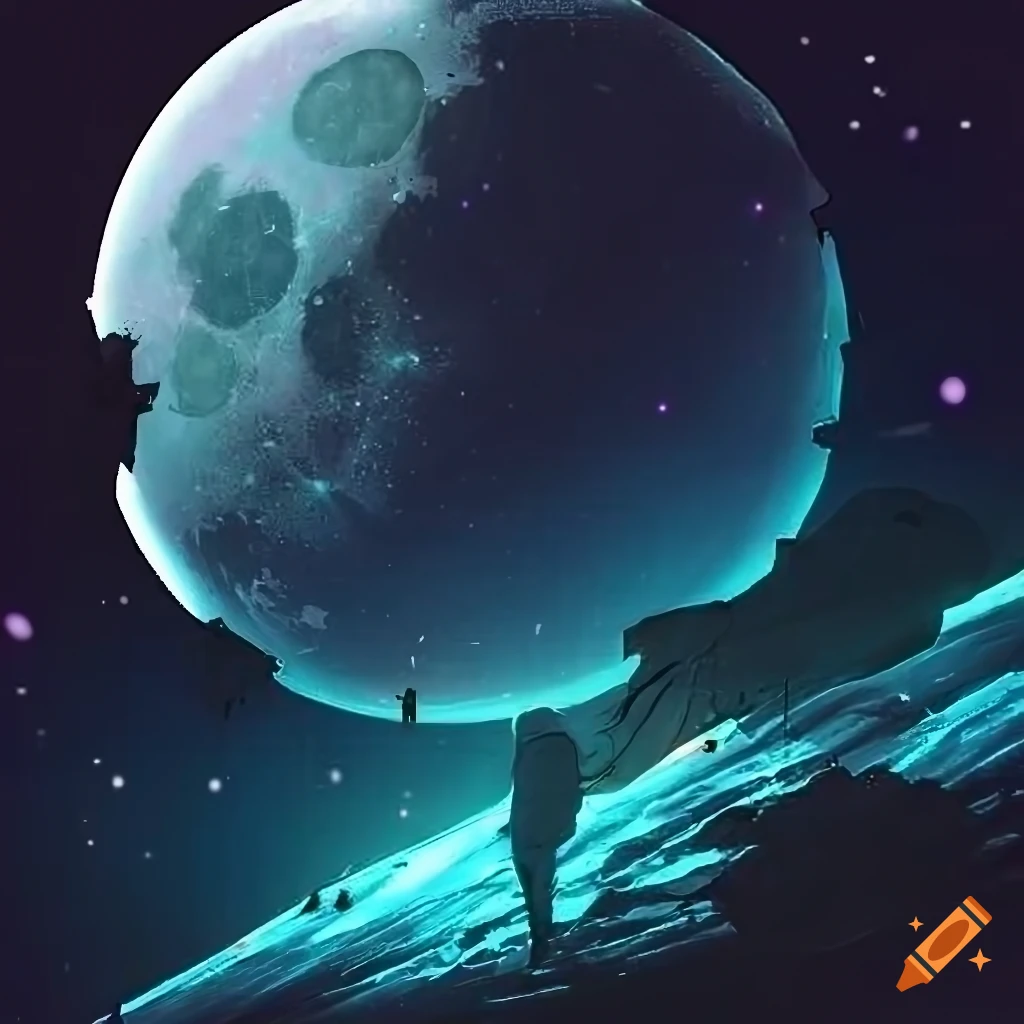 Digital art of a cyber moon