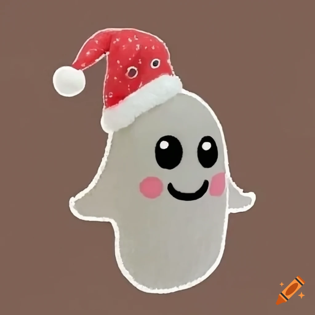 cute ghost celebrating Christmas on Craiyon