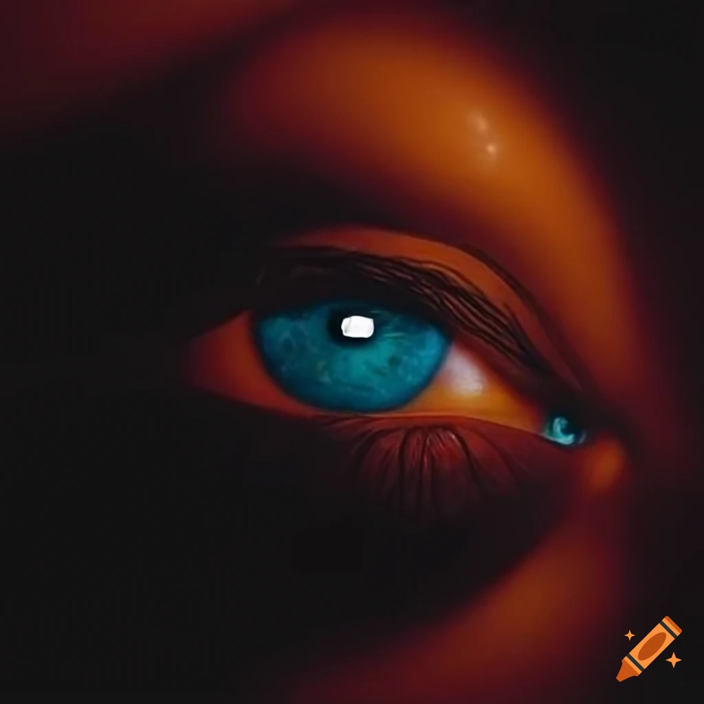 Black and white inverted eye close-up on Craiyon