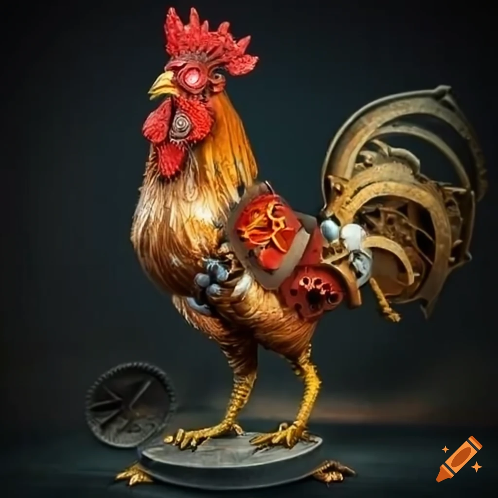 Rooster sculpture on Craiyon