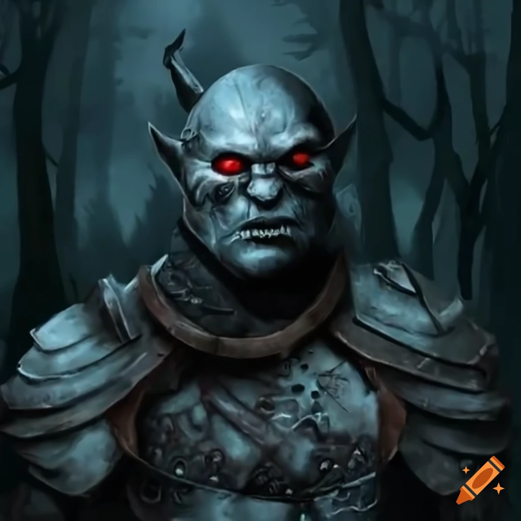 Portrait of a white-skinned vampire lord with large teeth in a dungeon ...