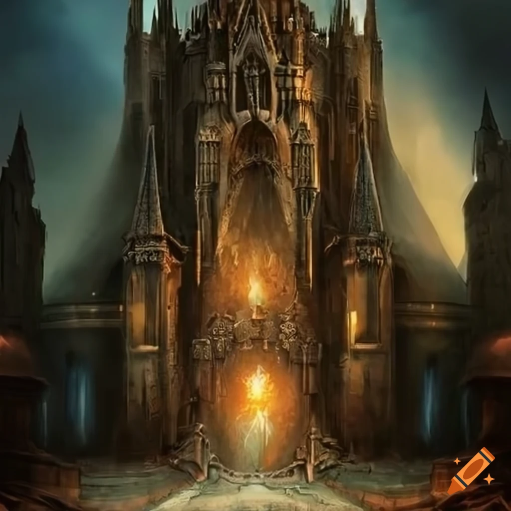 Digital artwork of a stunning fantasy castle on Craiyon