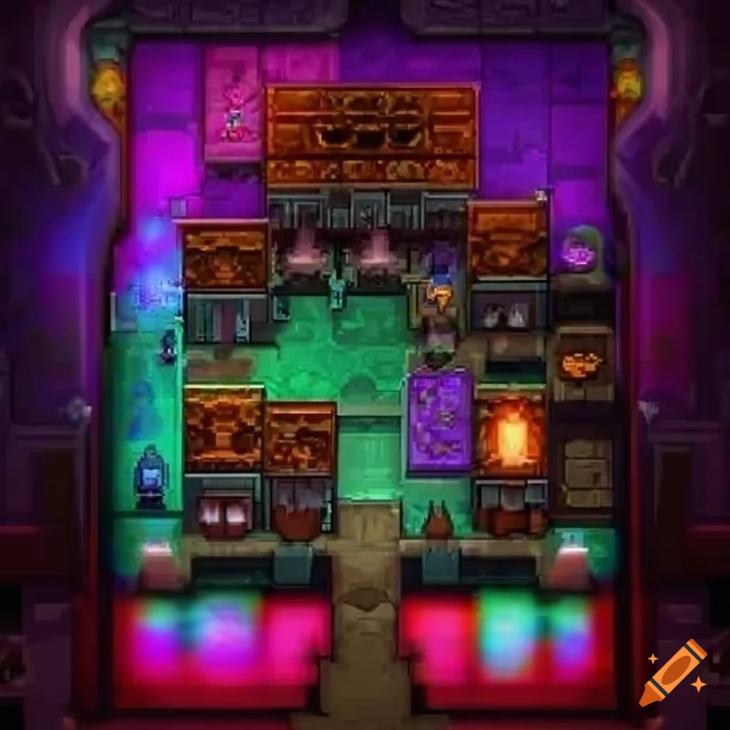 Trippy rpg game menu layout