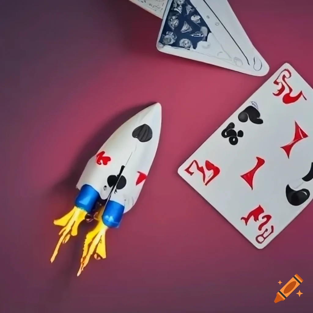 Playing cards with rocket theme for party board game