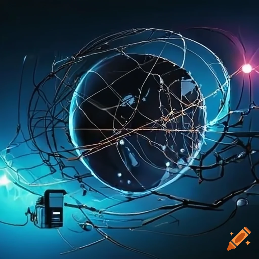 Conceptual image representing the future of the internet on Craiyon