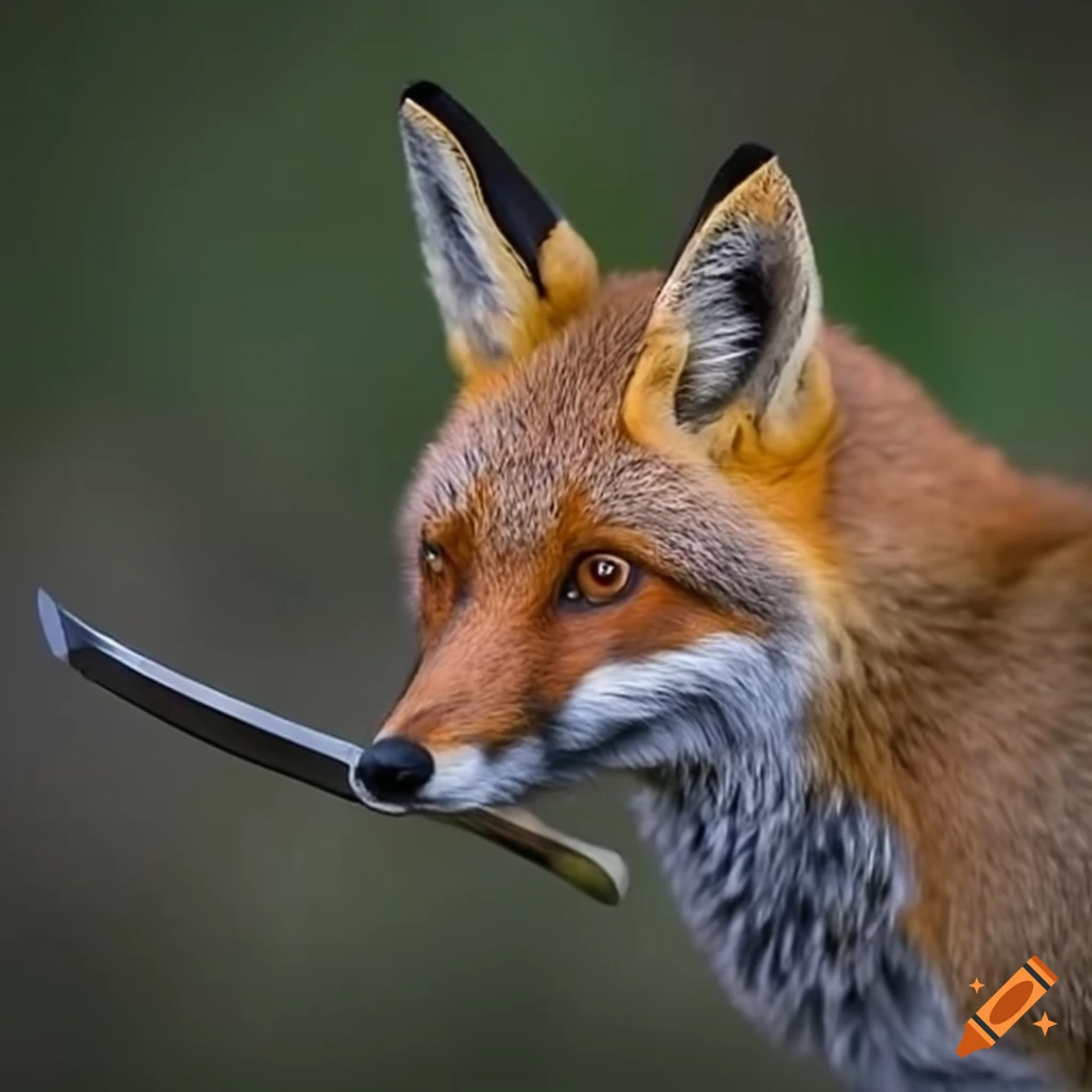 Illustration of a fox with a sword on Craiyon