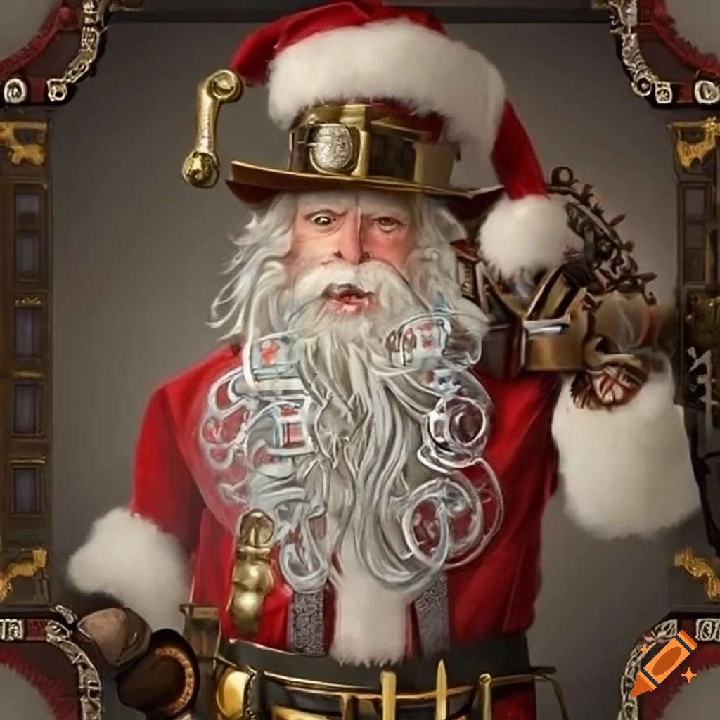 Steampunk santa claus character
