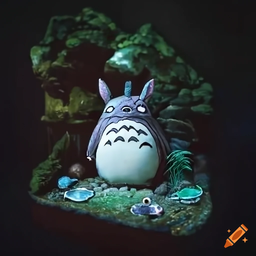 Totoro blade runner inspired diorama