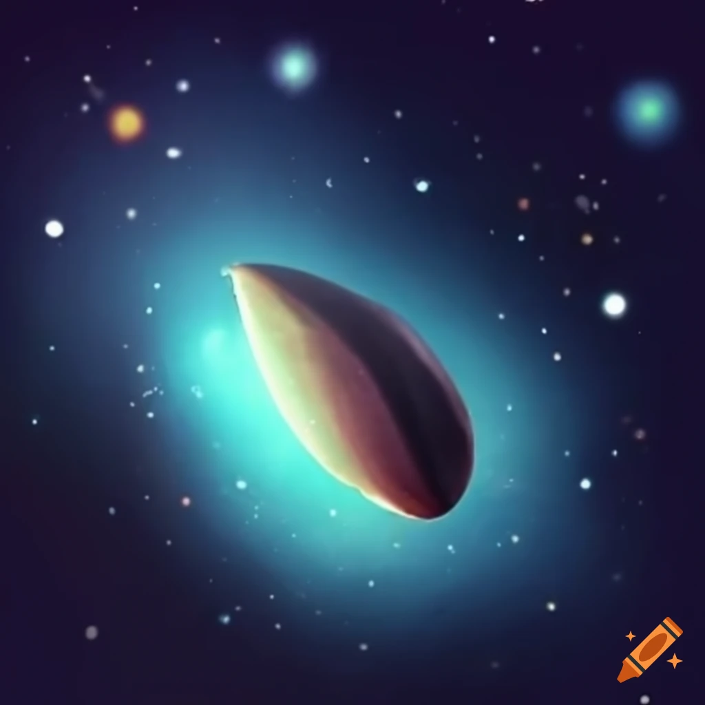 Image of connected almonds in space