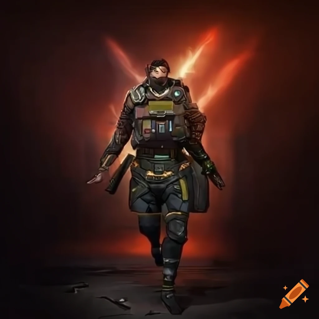 Epic concept artwork of a powerful character from apex legends on Craiyon