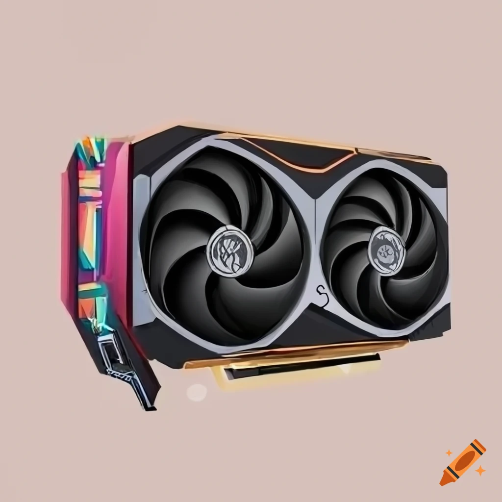 Simple drawing of a GPU on Craiyon