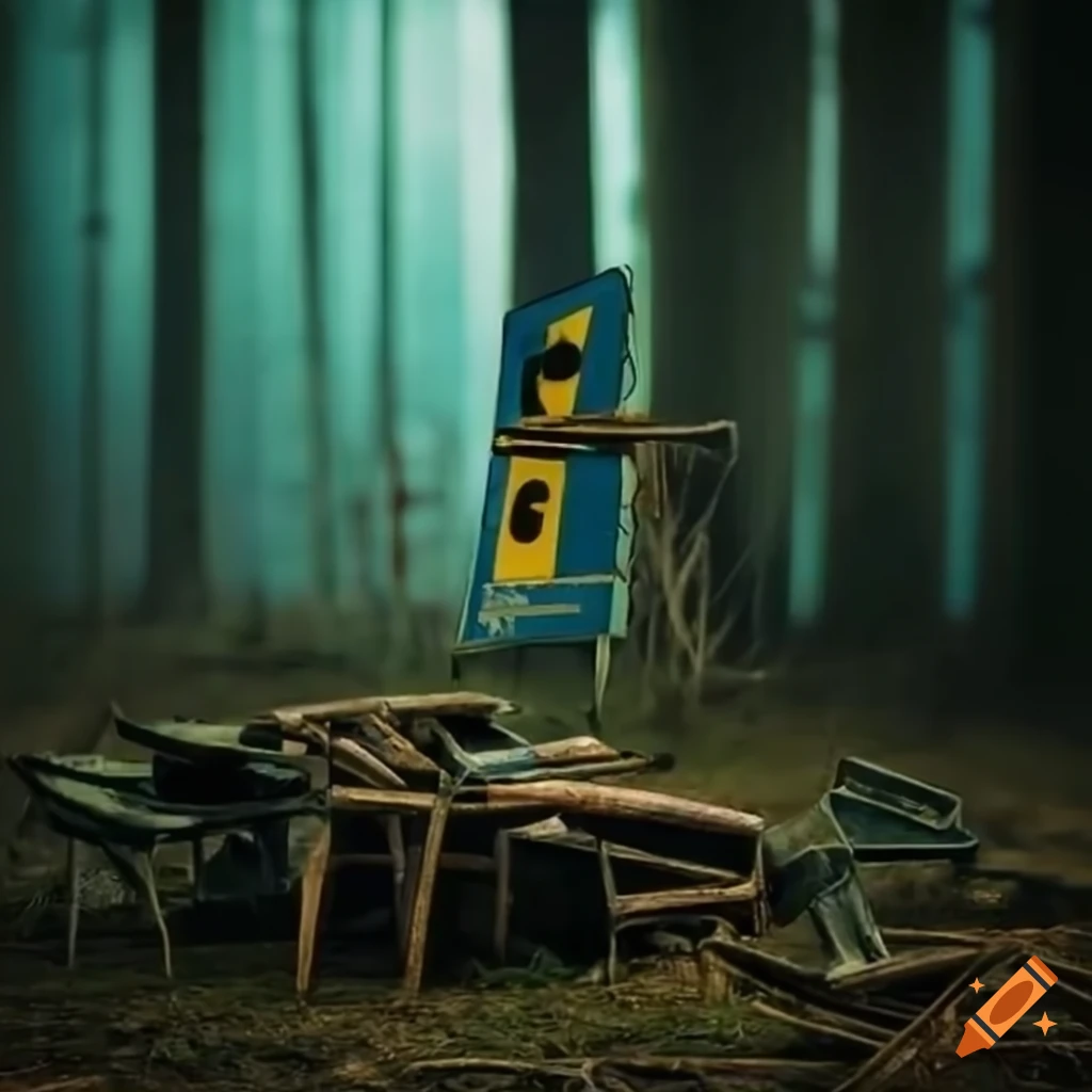 Abandoned items in the forest on Craiyon