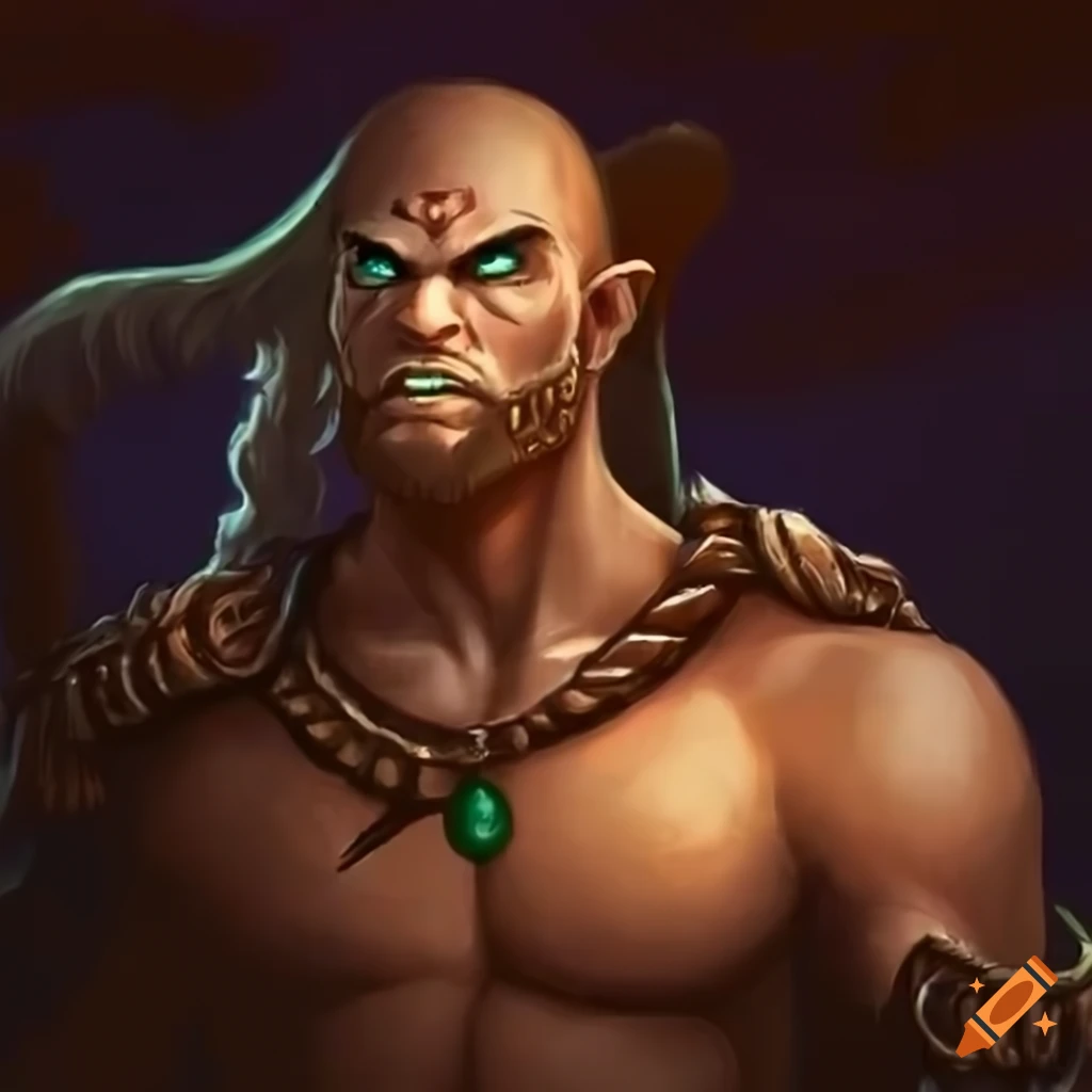 Powerful muscular wizard inspired by jinpachi mishima in a mythical ...