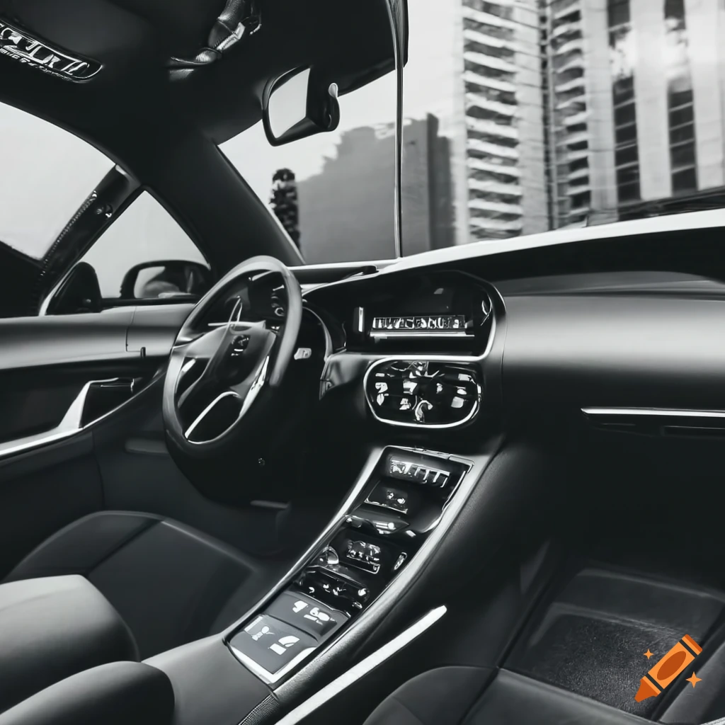 Avril lavigne driving a car with stick shift on Craiyon