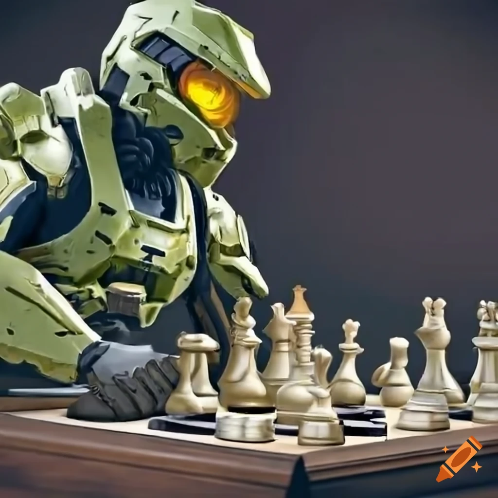 Master chief playing chess