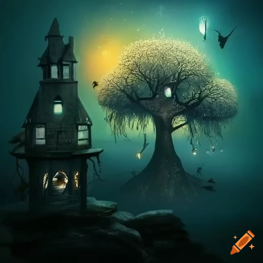 Surreal landscape with strange creatures, fantastical elements, and a dark atmosphere on Craiyon