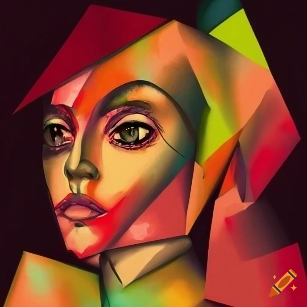 Charcoal surrealistic cubist artwork on Craiyon