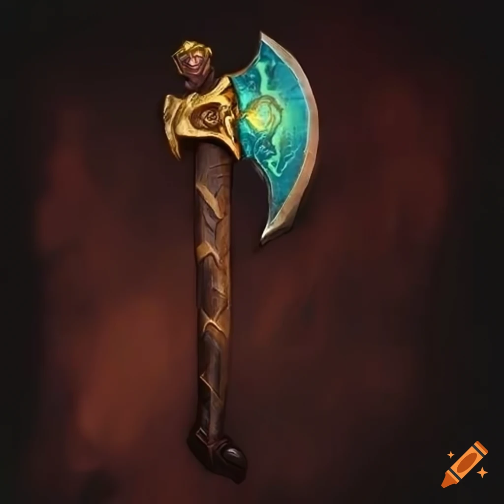 World of warcraft rogue performing a dual axe strike in mid-air on Craiyon