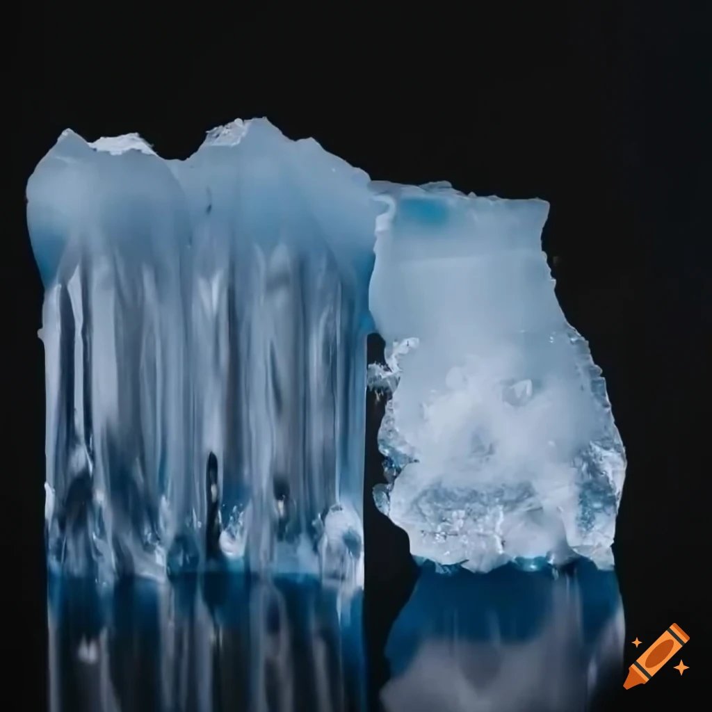 Abstract art of melting ice columns