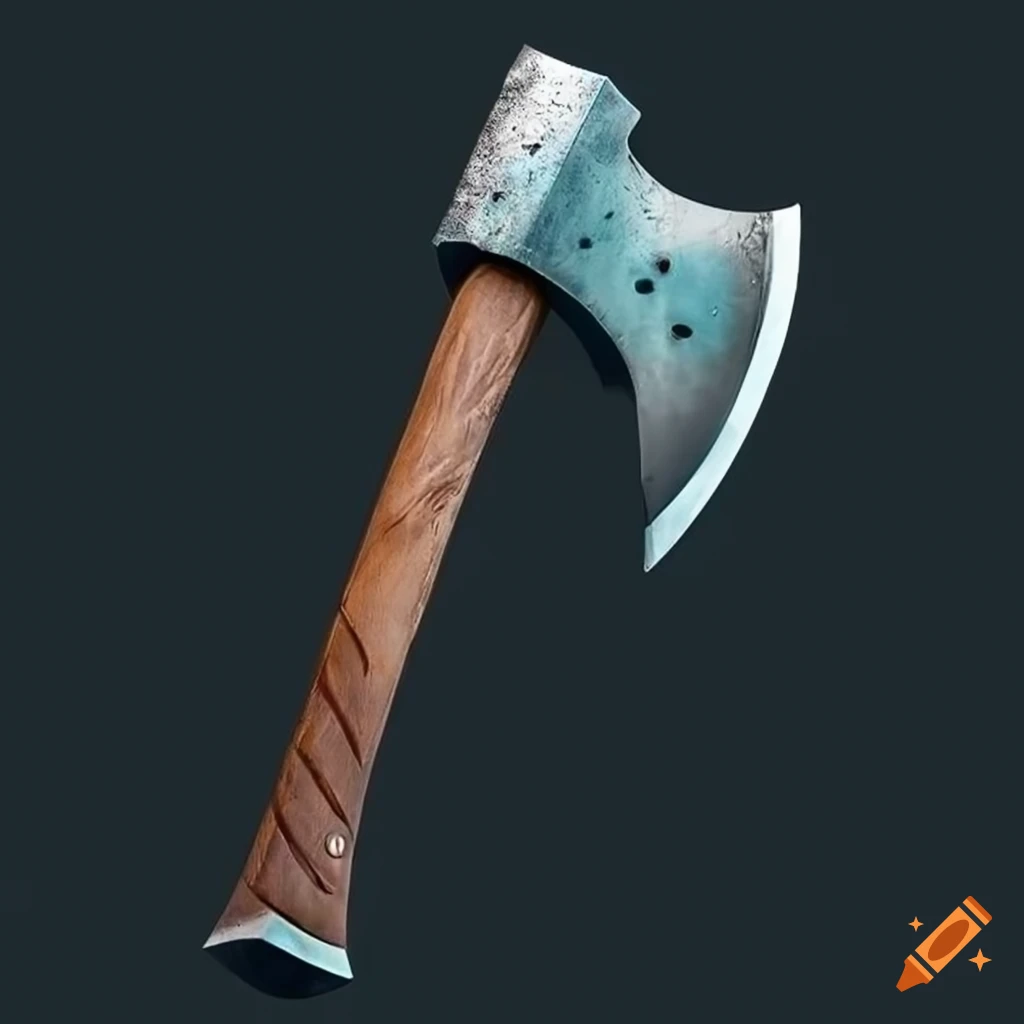 Image of a magical steel axe on Craiyon