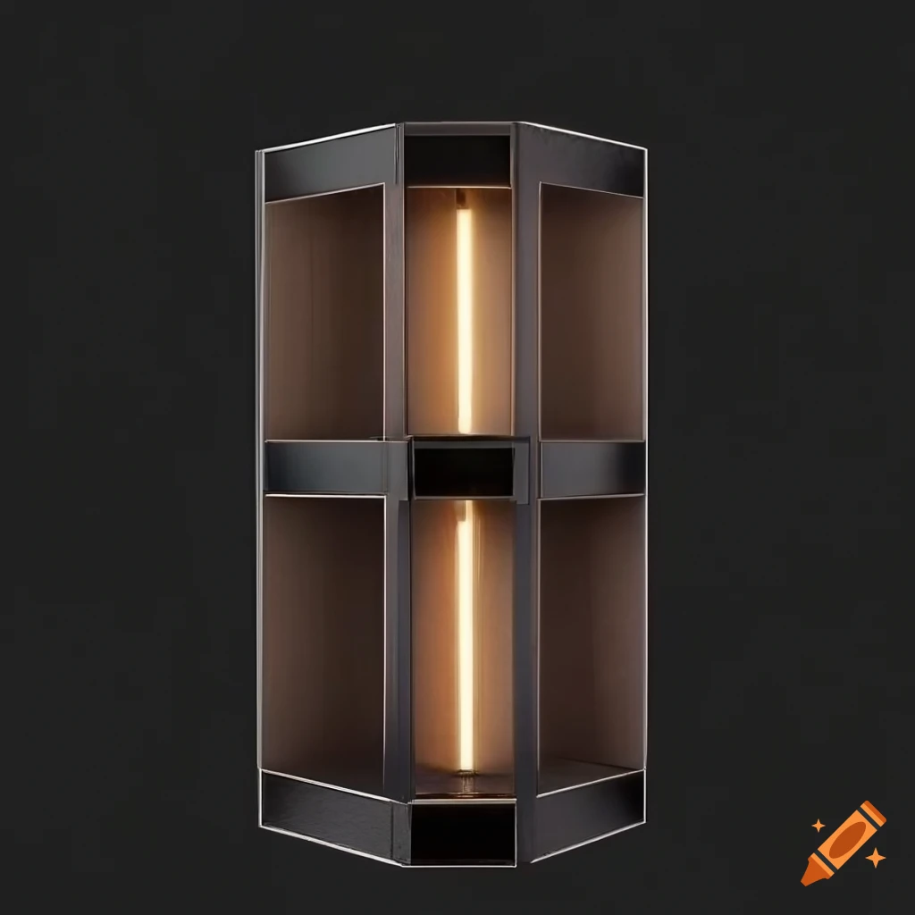 Hexagonal showcase with led lights on Craiyon