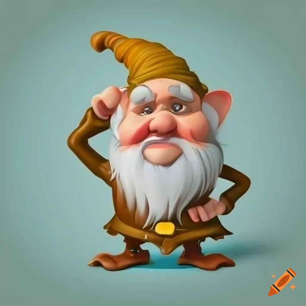 Cartoon image of a sad dwarf on Craiyon