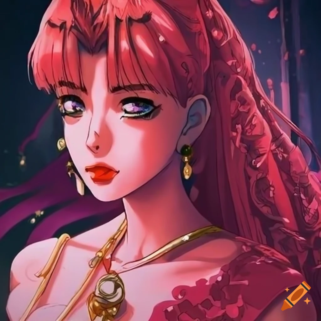 Book cover with abkhazian princess in 80s anime style on Craiyon