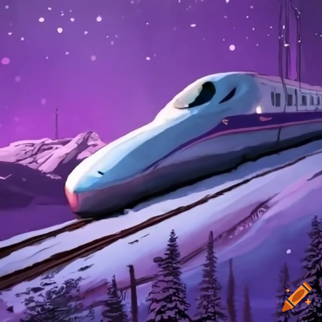 High tech train sketch on Craiyon