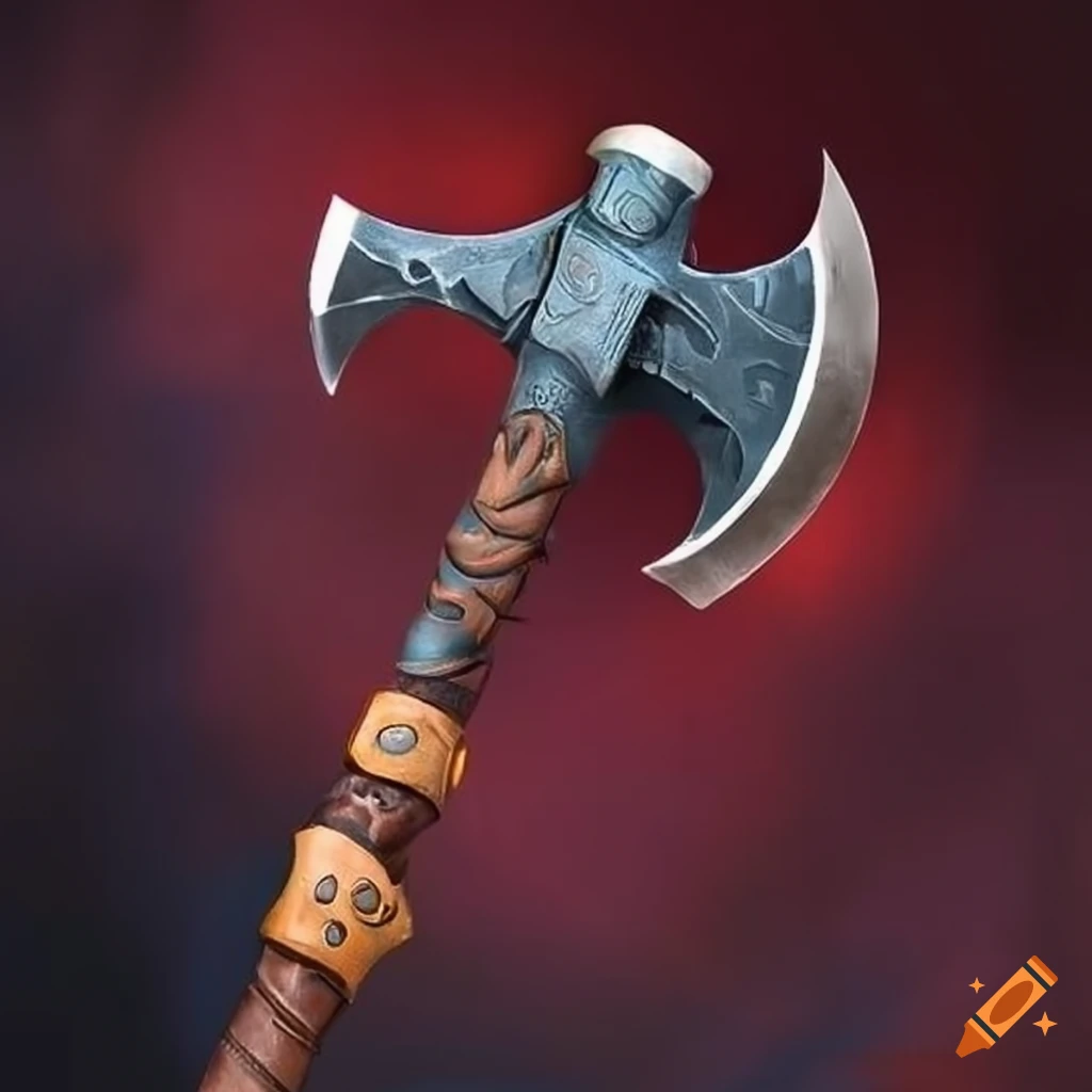 Image of an arcane axe on Craiyon
