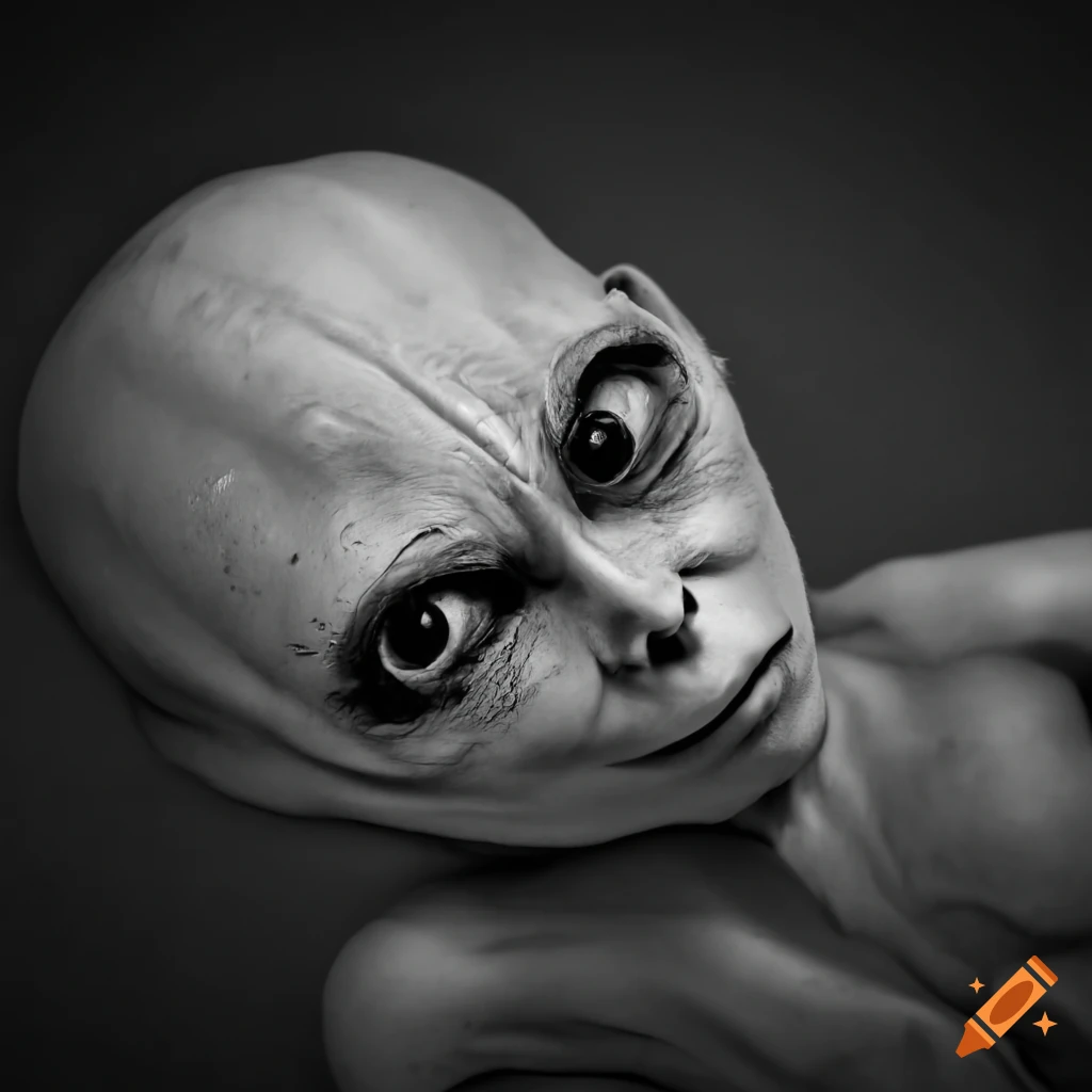 Gray alien wearing a bandana in a trailer park setting on Craiyon