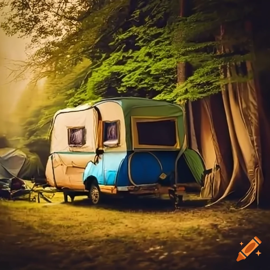 Image of a rundown campsite with caravans and campers