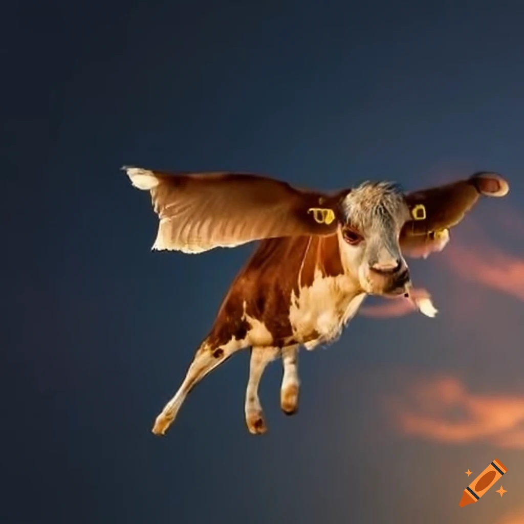 Image of a flying cow